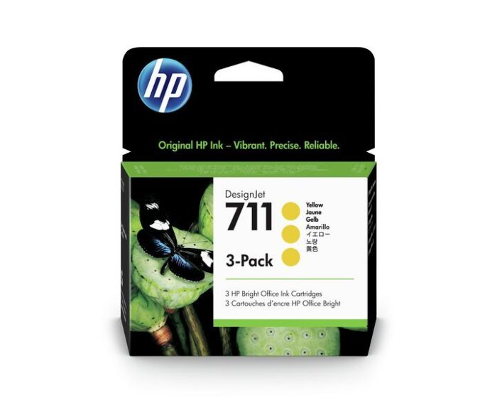 Pack de 3 Cartuchos de Tinta HP DesignJet 711 Amarillo de 29 ml ...